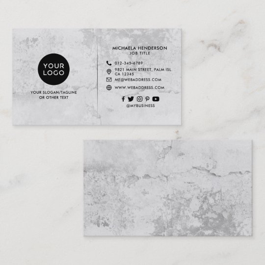 Simple Modern Gray Concrete/Cement Business Card | Zazzle.com