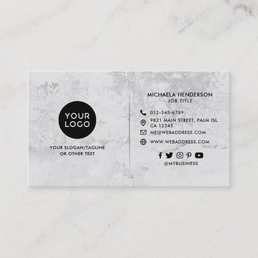 Simple Modern Gray Concrete/Cement Business Card | Zazzle