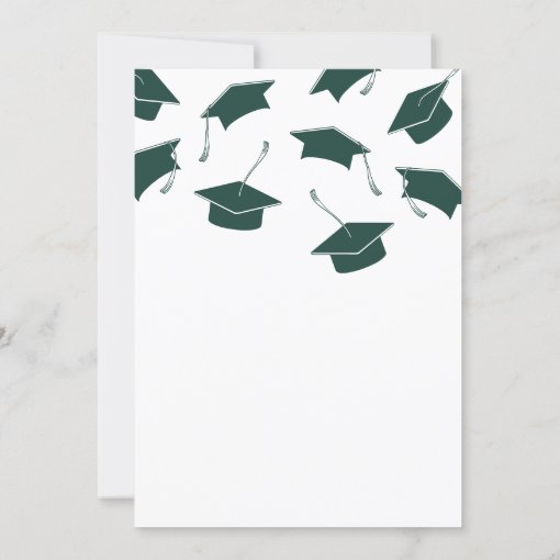 Simple Modern Green Graduation Party Invitations | Zazzle