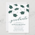 Simple Modern Green Graduation Party Invitations | Zazzle