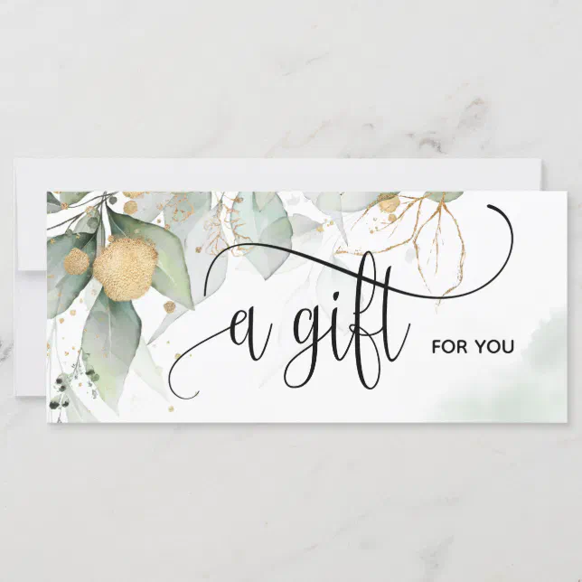 Simple Modern Greenery Gift Certificate Gift Card | Zazzle