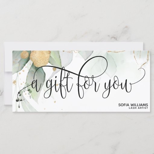 Simple Modern Greenery Gift Certificate Gift Card | Zazzle