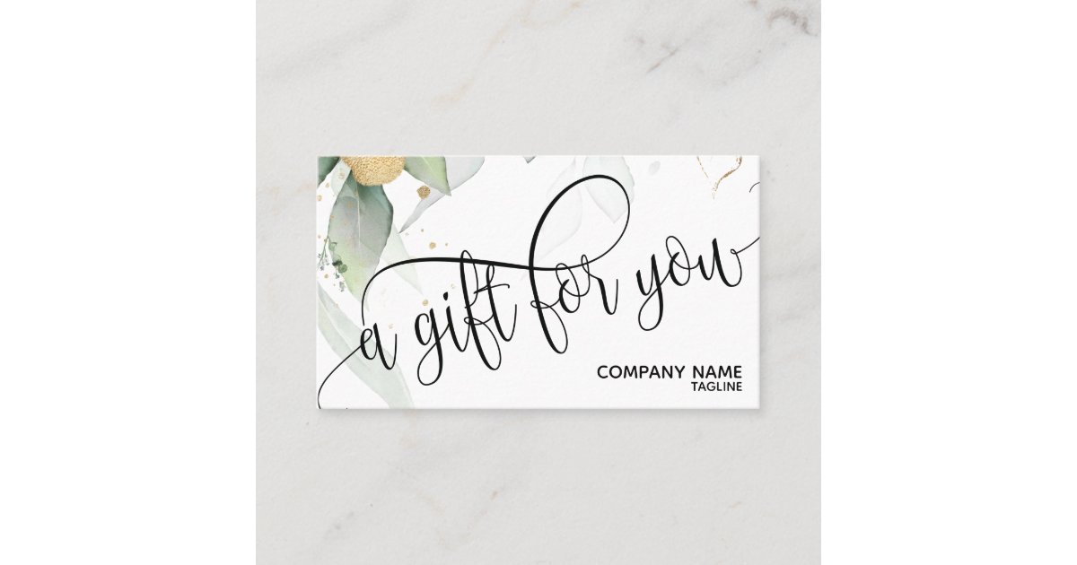 Simple Modern greenery Gift Certificate Gift Card | Zazzle