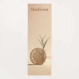 Simple Modern Greenery Namaste Personalized Name Yoga Mat | Zazzle