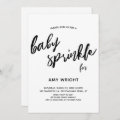 Simple, Modern Handwriting Baby Sprinkle Invitation | Zazzle