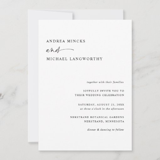 Simple Modern Handwriting Photo Wedding Invitation | Zazzle