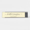 Simple Modern Handwritten Pastel Yellow Desk Name Plate | Zazzle