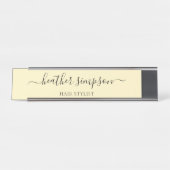 Simple Modern Handwritten Pastel Yellow Desk Name Plate | Zazzle