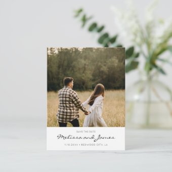 Simple Modern Handwritten Photo Announcement Postcard | Zazzle