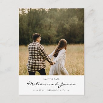 Simple Modern Handwritten Photo Announcement Postcard | Zazzle