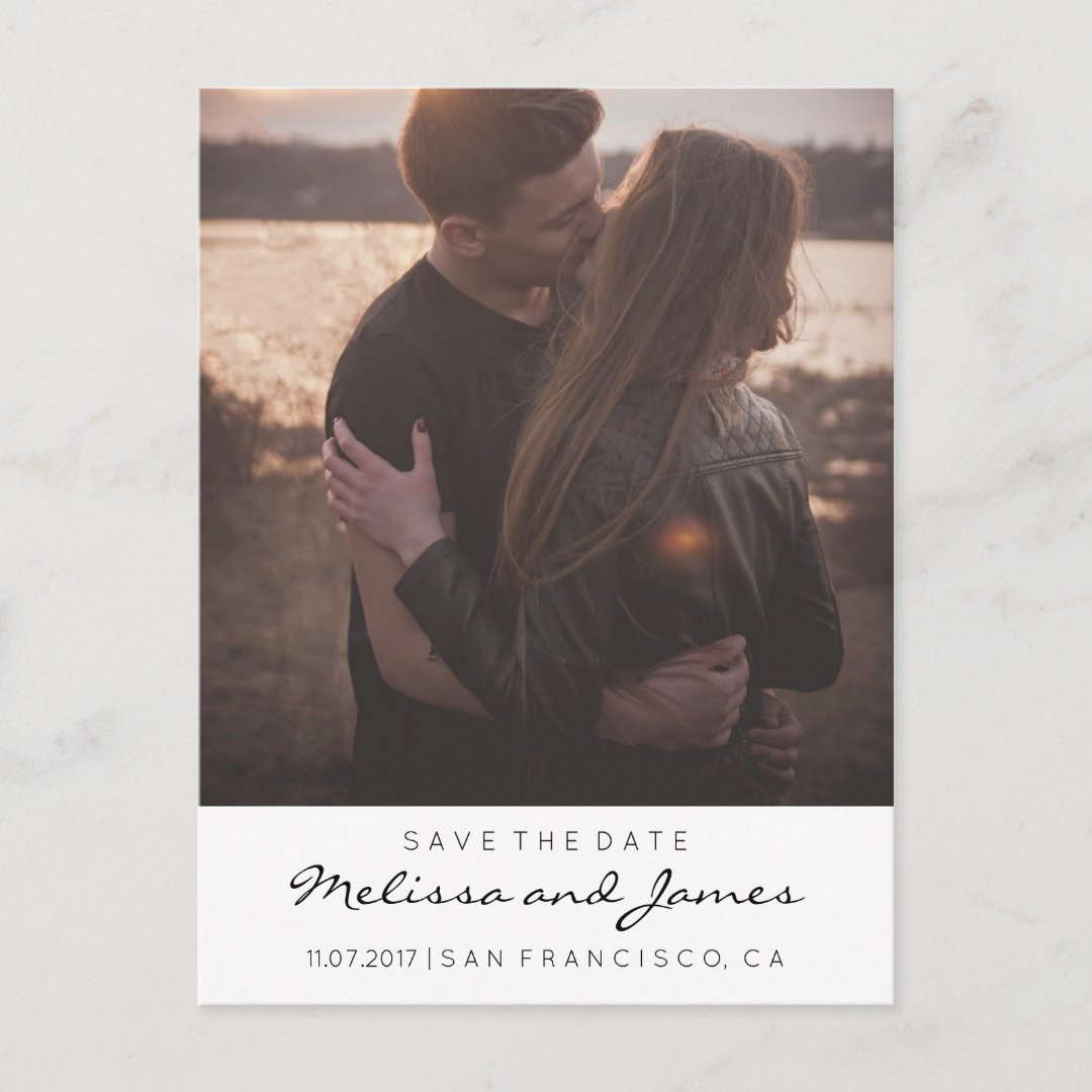 Simple Modern Handwritten Photo Announcement Postcard | Zazzle