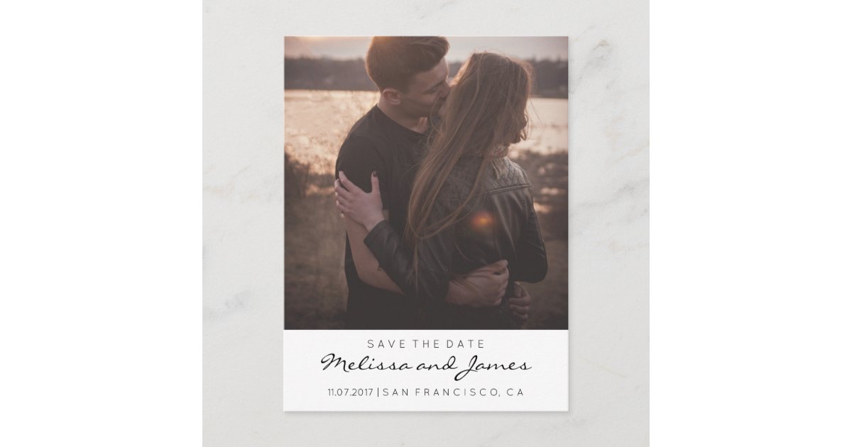 Simple Modern Handwritten Photo Announcement Postcard | Zazzle