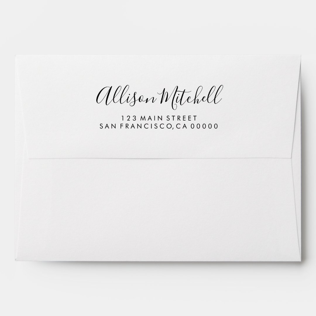 Simple Modern Handwritten Script Return Address Envelope | Zazzle