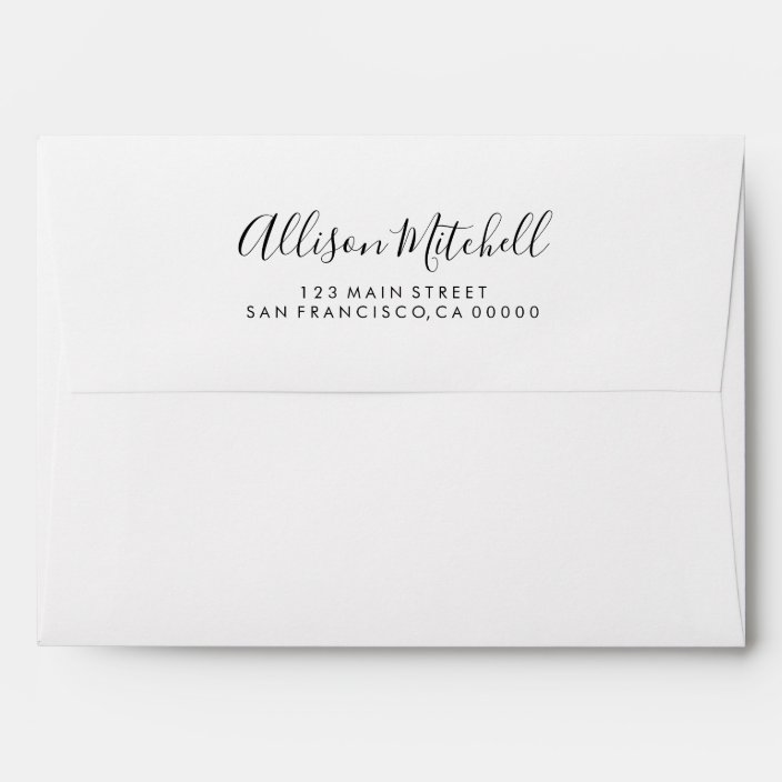Simple Modern Handwritten Script Return Address Envelope | Zazzle.com