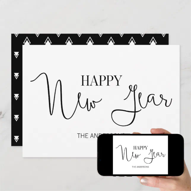 Simple Modern Happy New Year's Card | Zazzle