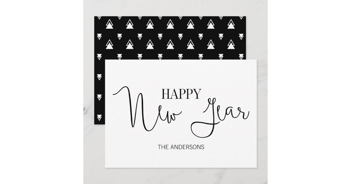 Simple Modern Happy New Year's Card | Zazzle
