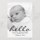 Say Hello Baby Boy Photo Birth Announcement | Zazzle.com
