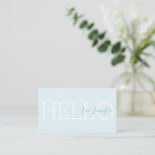Simple Modern Hello Business Card | Zazzle