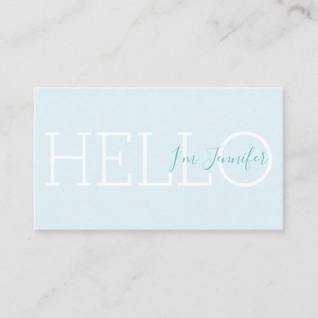 Simple Modern Hello Business Card | Zazzle