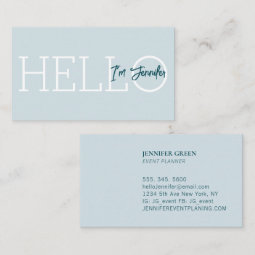 Simple Modern Hello Business Card | Zazzle
