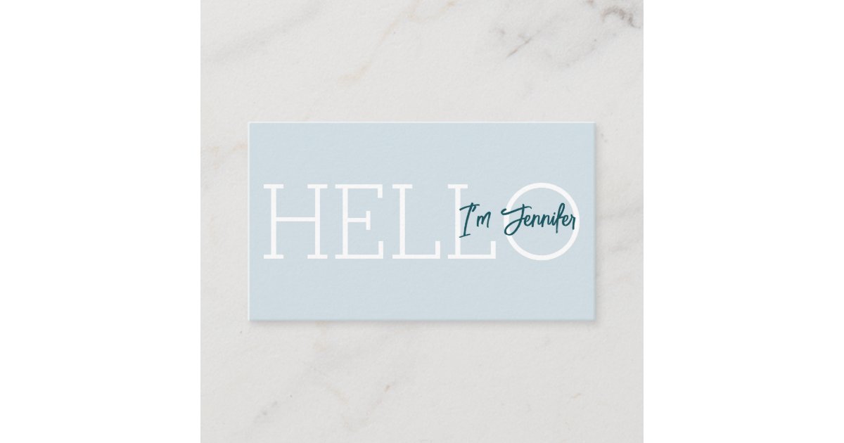 Simple Modern Hello Business Card | Zazzle