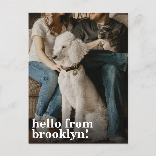 Simple Modern Hello New Home Address Photo Moving Announcement Postcard ...
