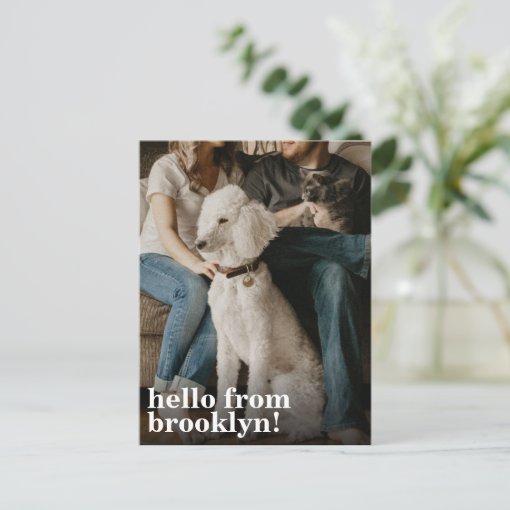 Simple Modern Hello New Home Address Photo Moving Announcement Postcard ...