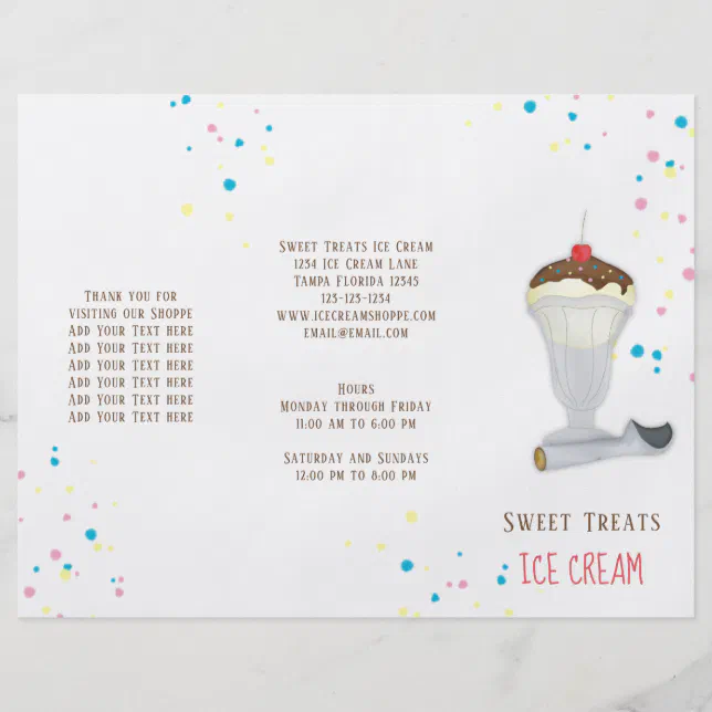 Simple Modern Ice Cream Sprinkles Minimalist Cute Flyer | Zazzle