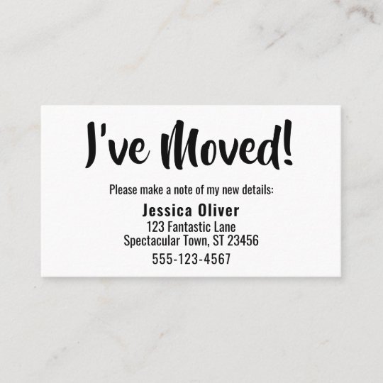 Simple, Modern "I've Moved" Hand-Out Cards | Zazzle.com