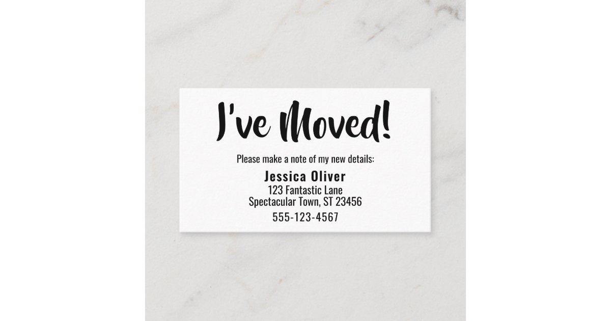 Simple, Modern "I've Moved" Hand-Out Cards | Zazzle