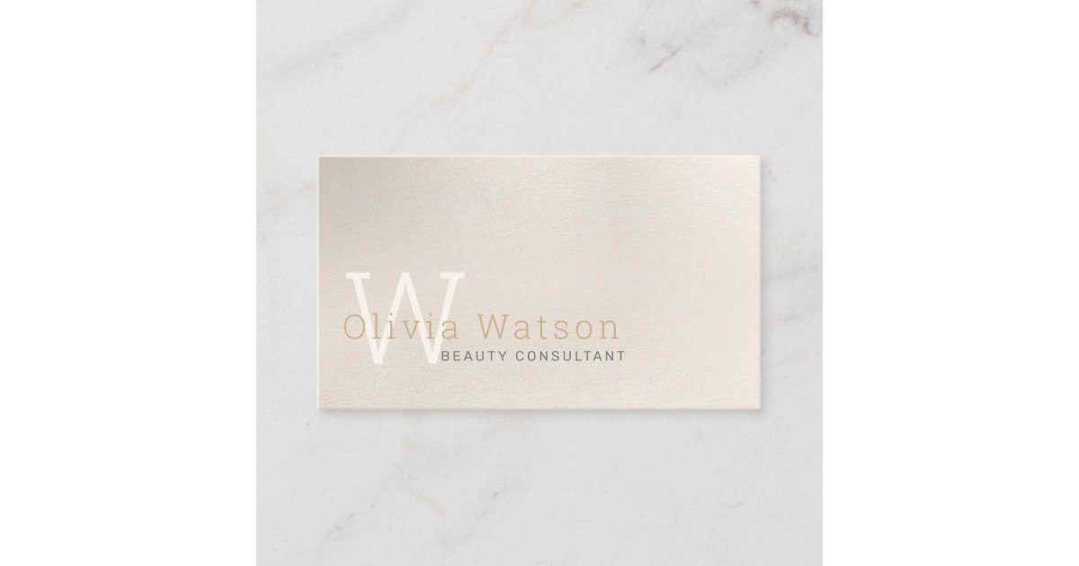 Simple Modern Ivory Monogrammed Professional Business Card | Zazzle
