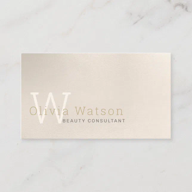 Simple Modern Ivory Monogrammed Professional Business Card | Zazzle