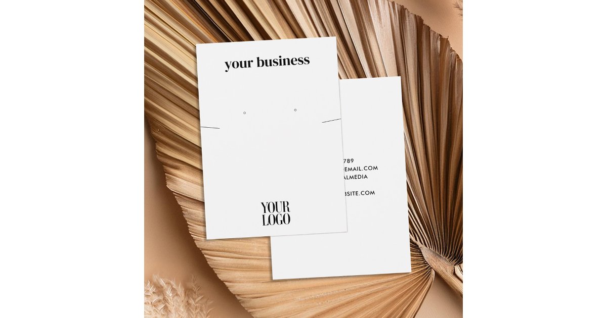 Simple Modern Jewelry Earring Display Card | Zazzle