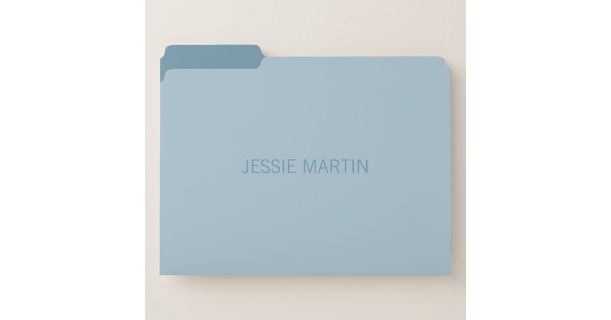 Simple Modern Light Blue File Folder | Zazzle