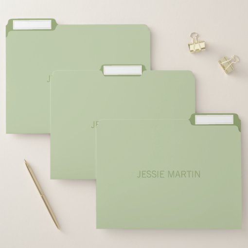 Simple Modern Light green File Folder | Zazzle