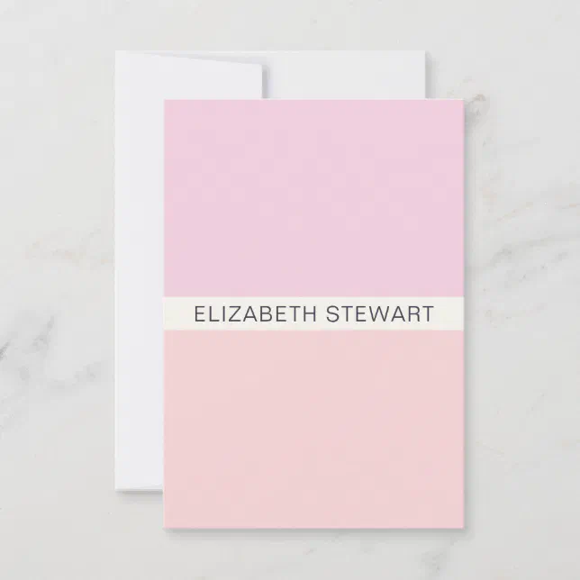 Simple Modern Light Pink and Coral Professional Note Card | Zazzle