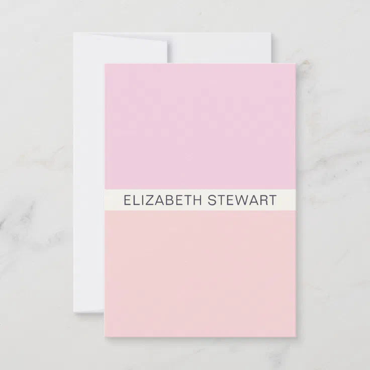 Simple Modern Light Pink and Coral Professional Note Card | Zazzle