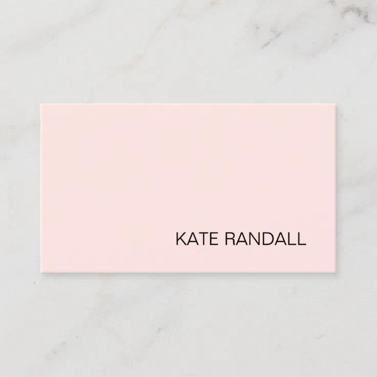 Simple Modern Light Pink Professional Business Card | Zazzle