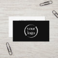 Simple Modern Logo on Black Business Card | Zazzle