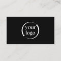 Simple Modern Logo on Black Business Card | Zazzle