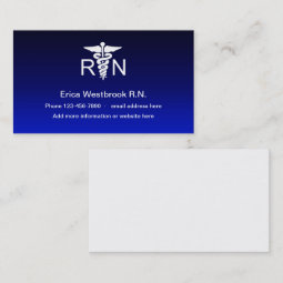 Simple Modern Medical Registered Nurse Business Card | Zazzle