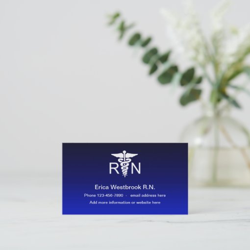 Simple Modern Medical Registered Nurse Business Card | Zazzle