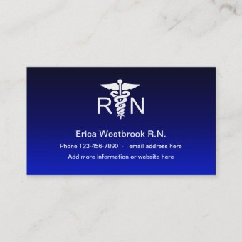 Simple Modern Medical Registered Nurse Business Card | Zazzle