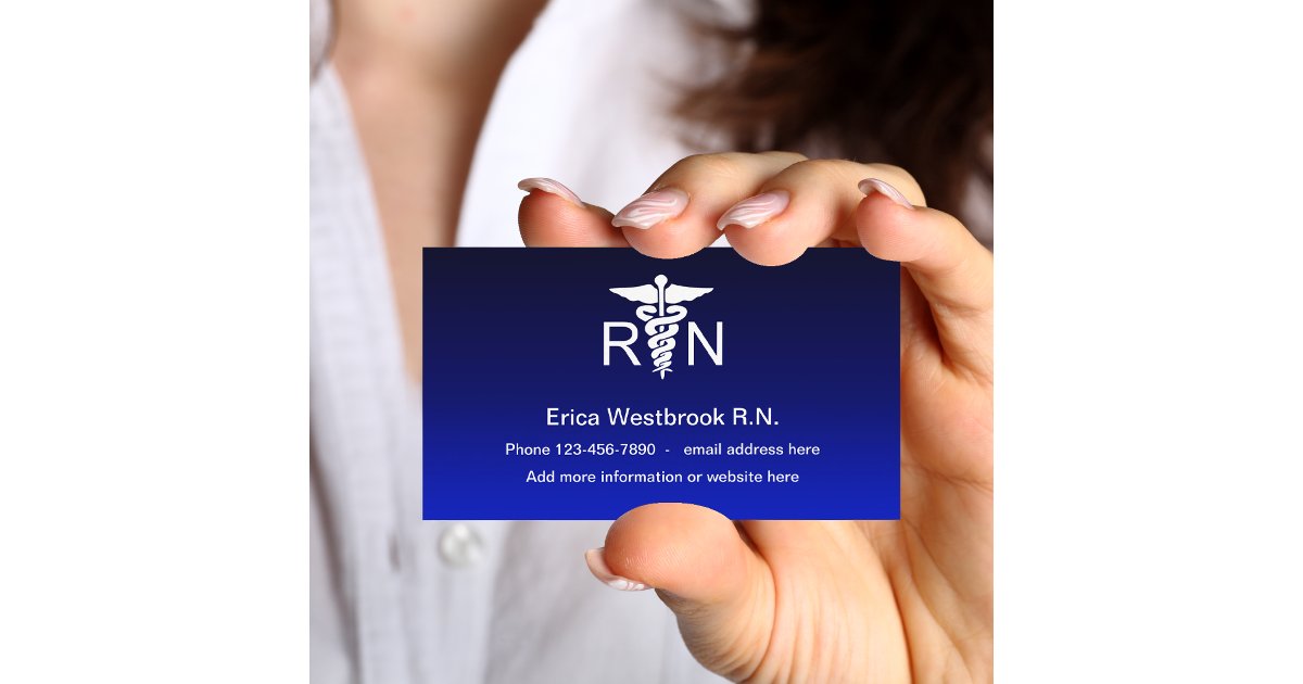 Simple Modern Medical Registered Nurse Business Card | Zazzle