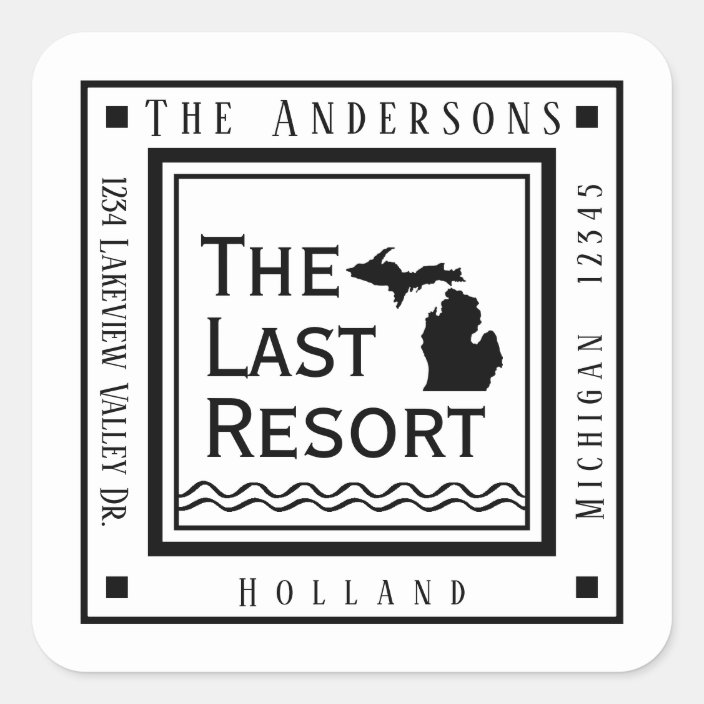 Simple Modern Michigan Return Address Square Sticker | Zazzle.com