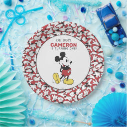 Simple Modern Mickey Mouse Birthday Paper Plates | Zazzle