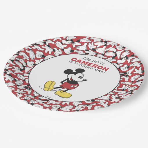 Simple Modern Mickey Mouse Birthday Paper Plates | Zazzle