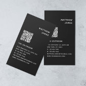 Simple Modern Minimal Black White QR Code Business Card | Zazzle
