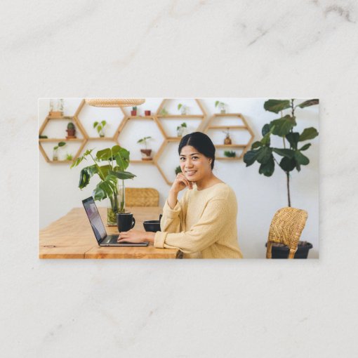 Simple Modern Minimal Professional Logo Photo Business Card | Zazzle