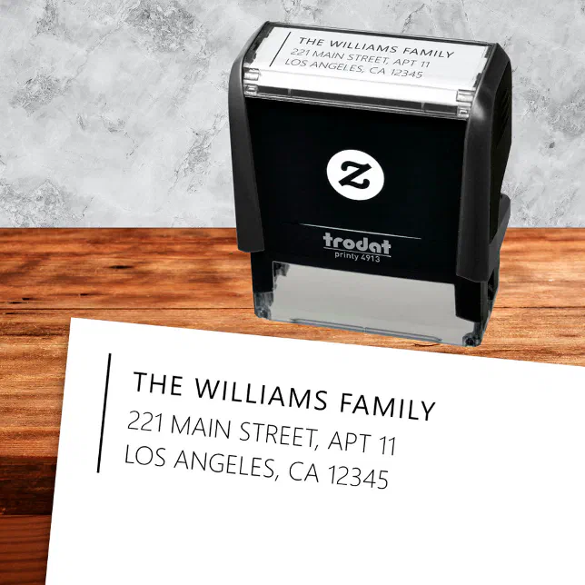 Simple Modern Minimal Return Address Self-inking Stamp | Zazzle